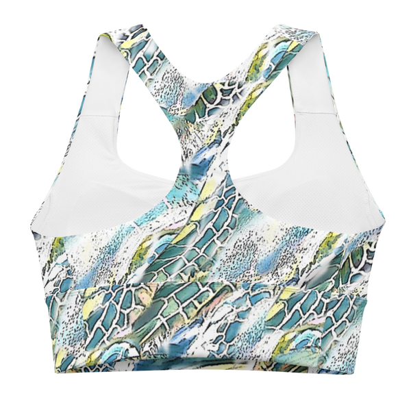 Sea Turtle Swirl Longline Sports Bra - Fitting Image Designs